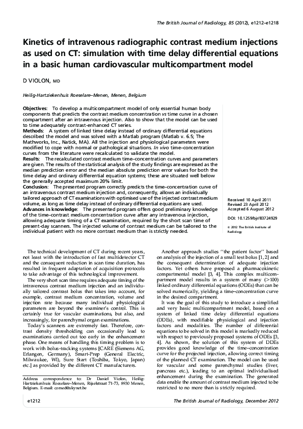 (PDF) Kinetics of intravenous radiographic contrast medium injections ...