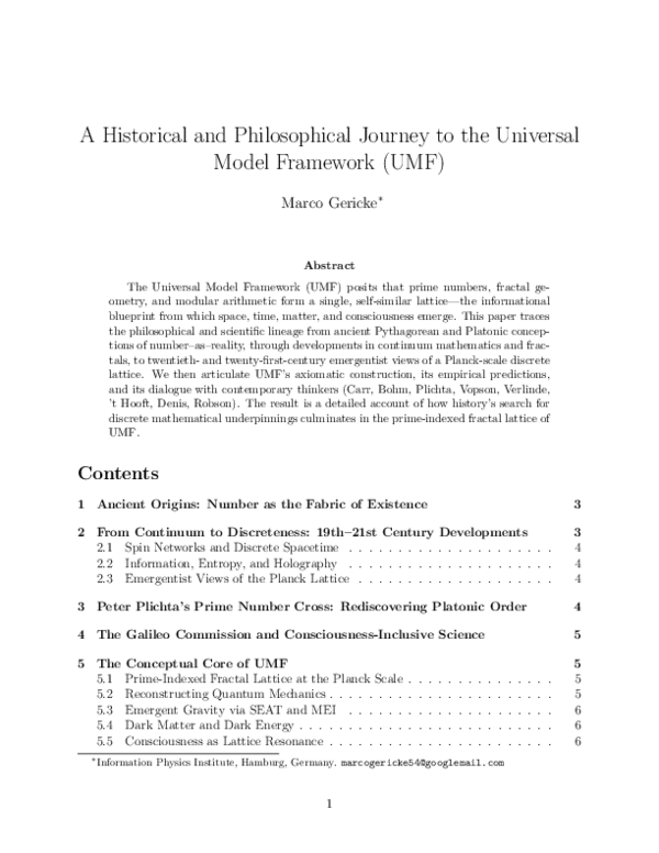 (PDF) A Historical and Philosophical Journey to the Universal Model ...