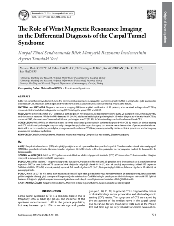 (PDF) The role of wrist MR imaging in the differential diagnosis of the ...