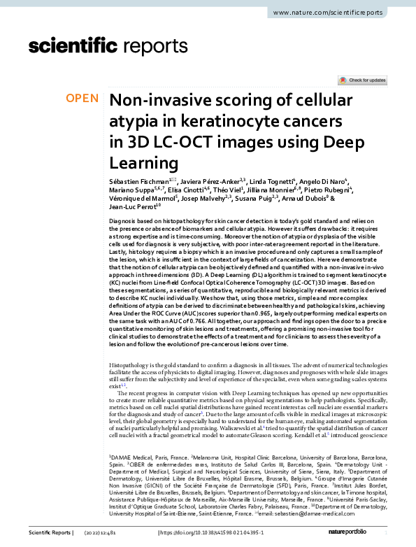 (PDF) Non-invasive scoring of cellular atypia in keratinocyte cancers ...
