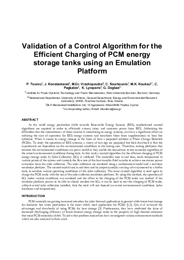 (PDF) Validation of a Control Algorithm for the Efficient Charging of ...