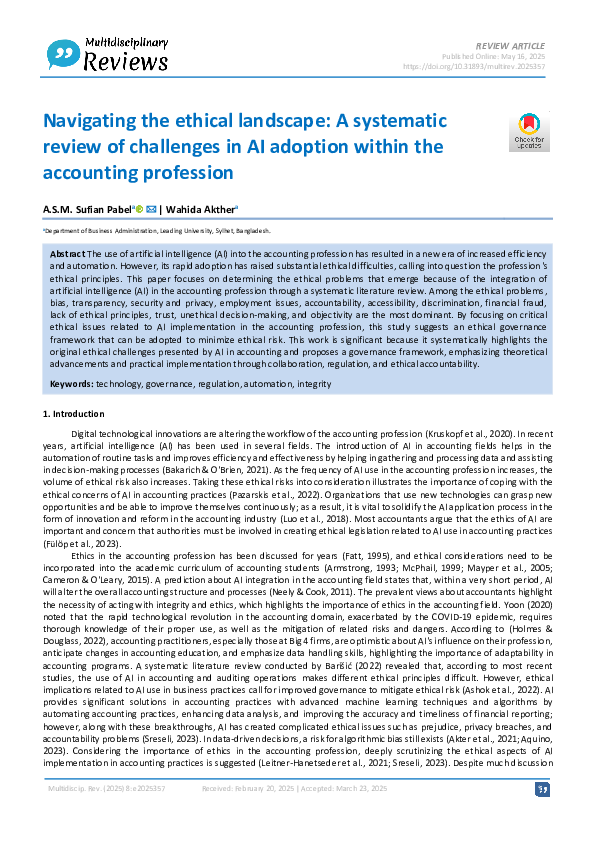 (PDF) Navigating the ethical landscape: A systematic review of ...