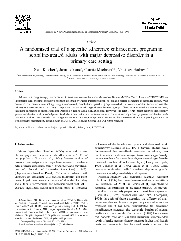 (PDF) A randomized trial of a specific adherence enhancement program in ...