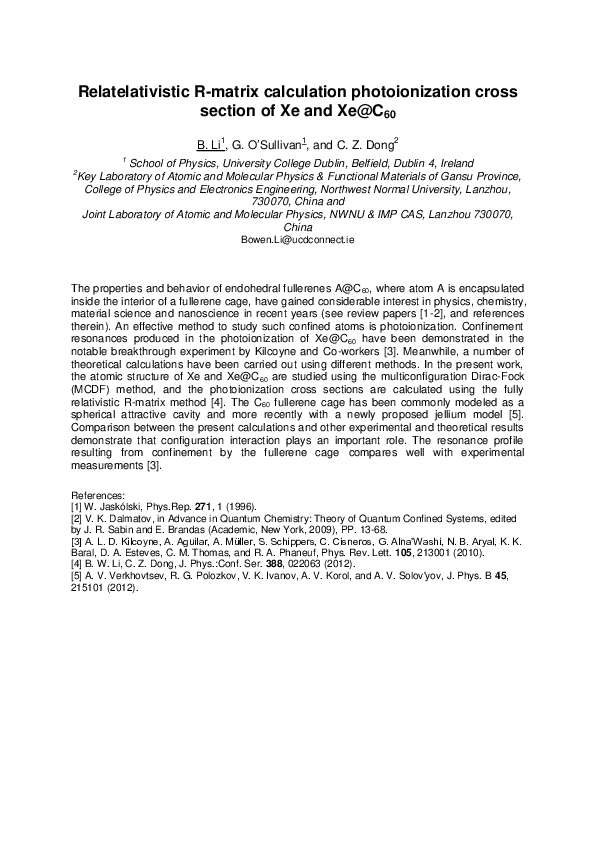(PDF) RelativisticR-matrix calculation photoionization cross section of ...