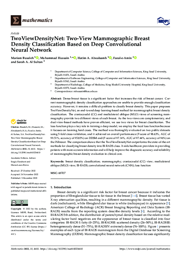 (PDF) TwoViewDensityNet: Two-View Mammographic Breast Density ...