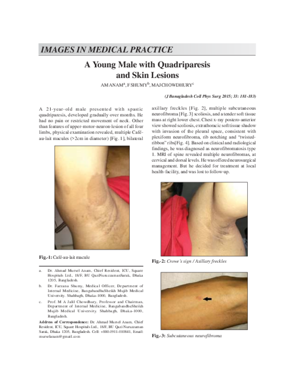 (PDF) A Young Male with Quadriparesis and Skin Lesions