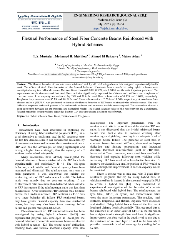 (PDF) Flexural Performance of Steel Fiber Concrete Beams Reinforced ...