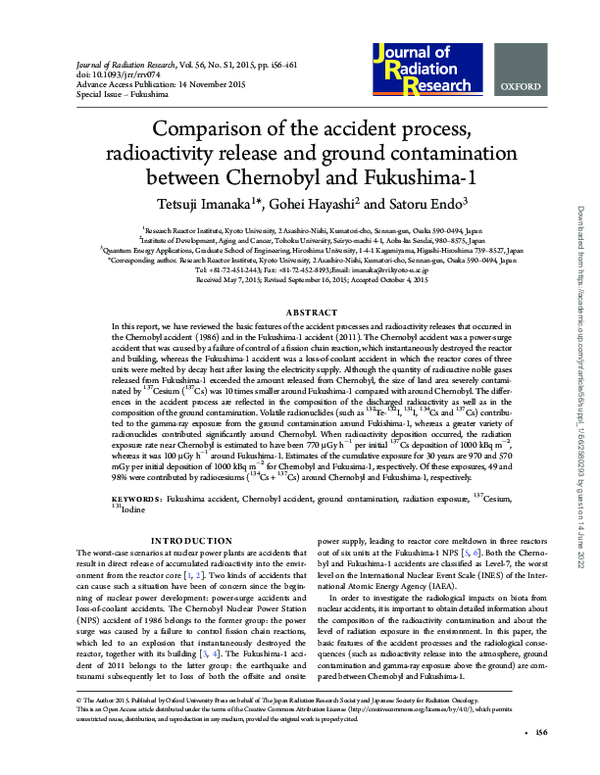 (PDF) Comparison of the accident process, radioactivity release and ...