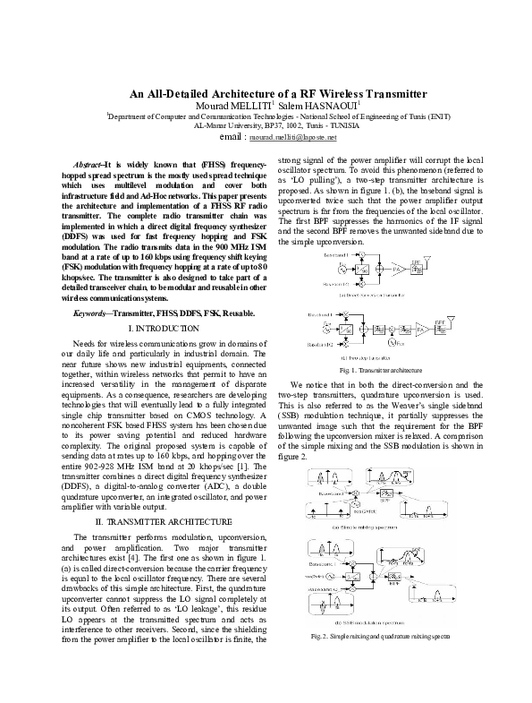 (PDF) An All-Detailed Architecture of a RF Wireless Transmitter
