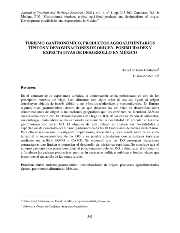 (PDF) Gastronomic tourism, typical agri-food products and designations ...