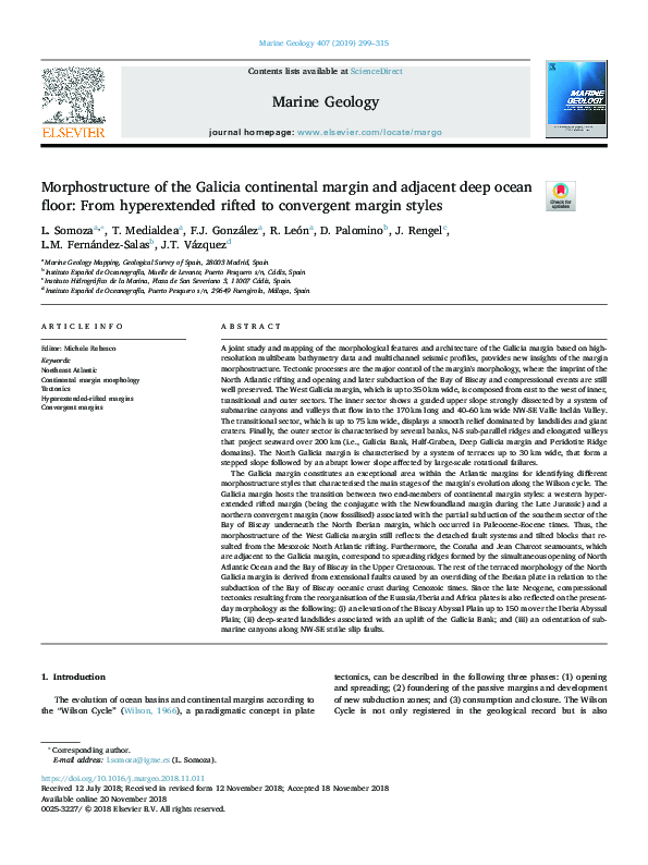 (PDF) Morphostructure of the Galicia continental margin and adjacent ...