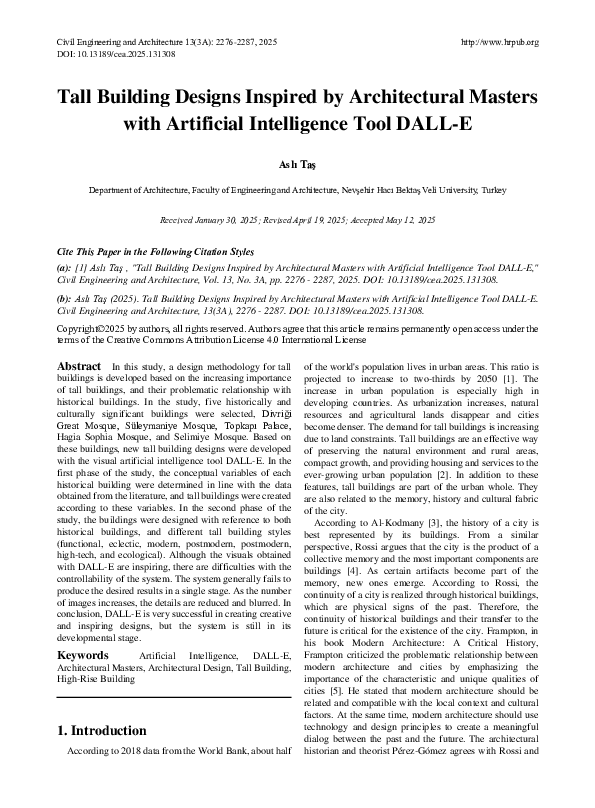 (PDF) Tall Building Designs Inspired by Architectural Masters with ...