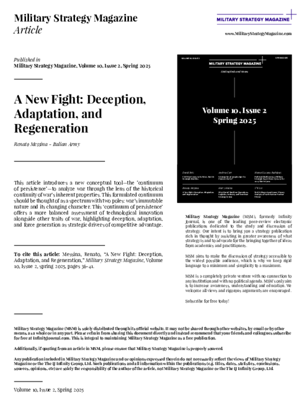 (PDF) A new fight: deception, adaptation and regeneration.