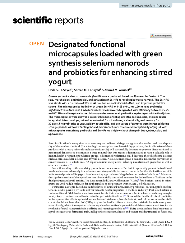 (PDF) Designated functional microcapsules loaded with green synthesis ...
