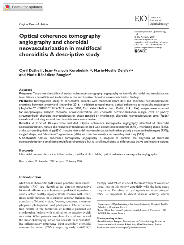 (PDF) Optical Coherence Tomography Angiography and En Face Optical Coherence Tomography Features ...