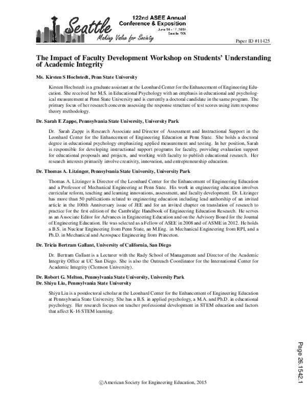(PDF) The Impact of Faculty Development Workshop on Students ...