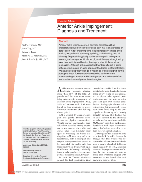 (PDF) Anterior Ankle Impingement