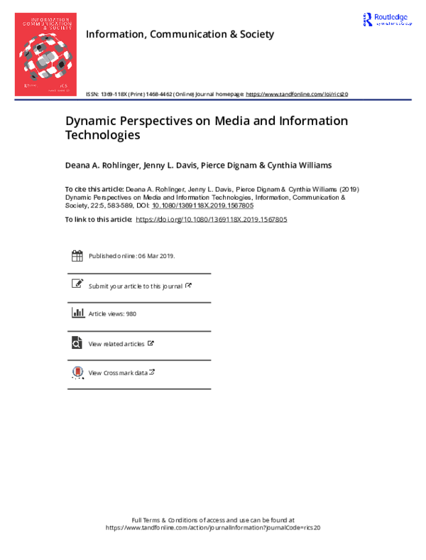 (PDF) Dynamic Perspectives on Media and Information Technologies