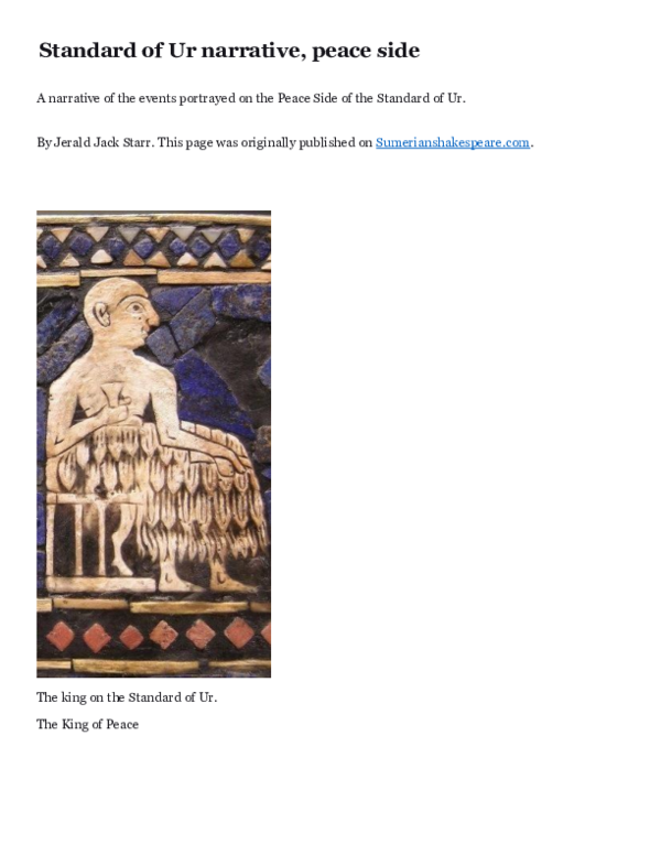 (PDF) Standard of Ur narrative, peace side