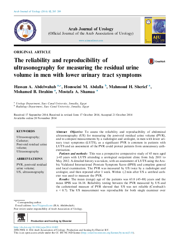 (PDF) The reliability and reproducibility of ultrasonography for ...