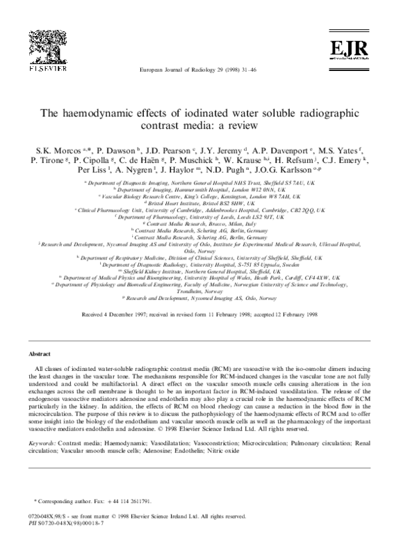 (PDF) The haemodynamic effects of iodinated water soluble radiographic ...