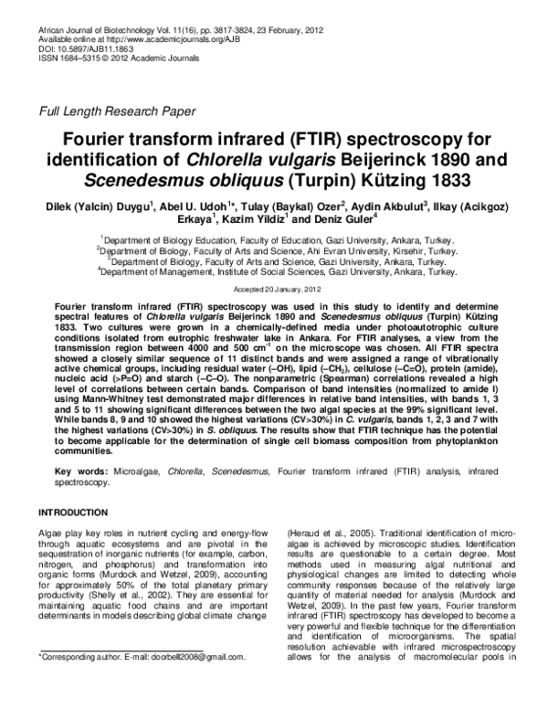 (PDF) Fourier transform infrared (FTIR) spectroscopy for identification ...