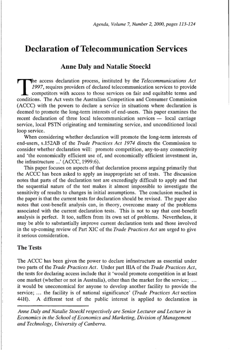 (PDF) Declaration of Telecommunication Services