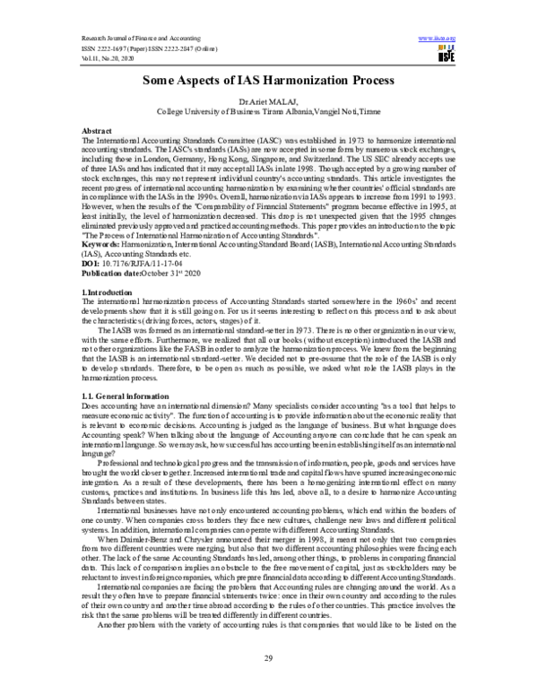 (PDF) Some Aspects of IAS Harmonization Process