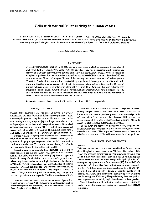 (PDF) Cells with natural killer activity in human rabies