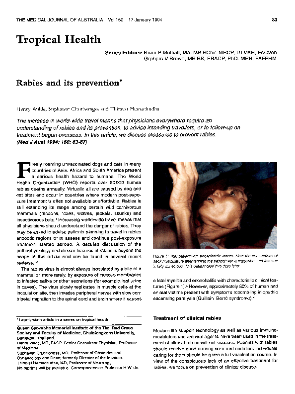 (PDF) Rabies and its prevention