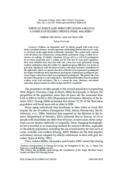 (PDF) Vertical Force and Wrist Deviation Angle in a Sample of Elderly ...