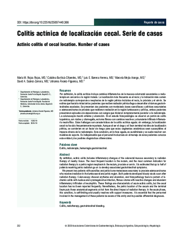 (PDF) Colitis actínica de localización cecal. Serie de casos