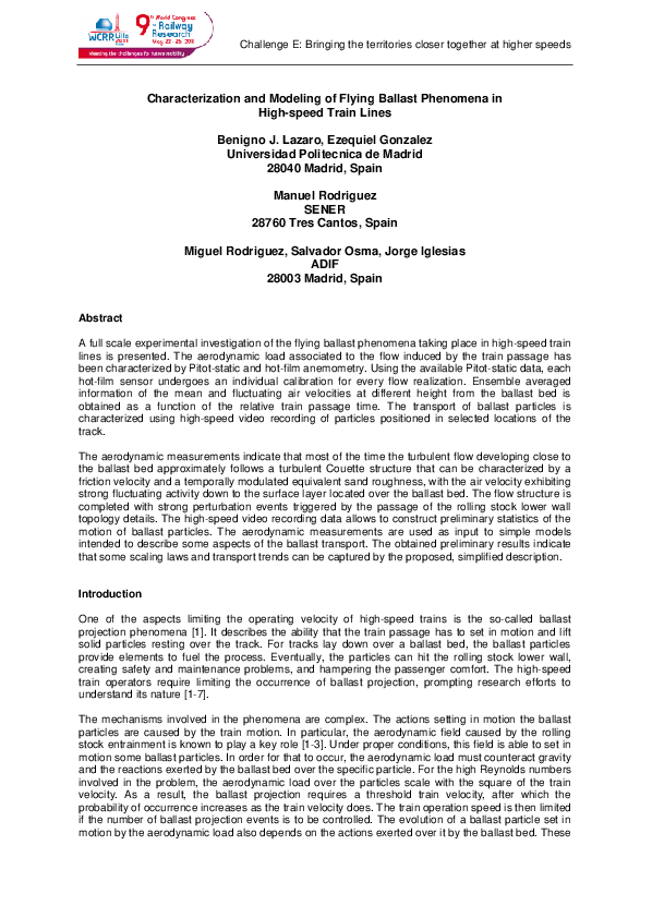 (PDF) Characterization and Modeling of Flying Ballast Phenomena in High ...