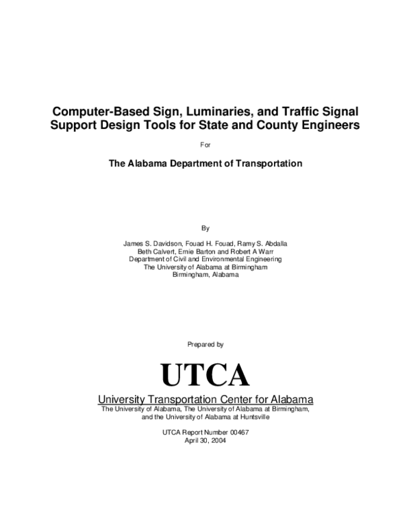 (PDF) Computer-Based Sign, Luminaires, and Traffic Signal Support ...