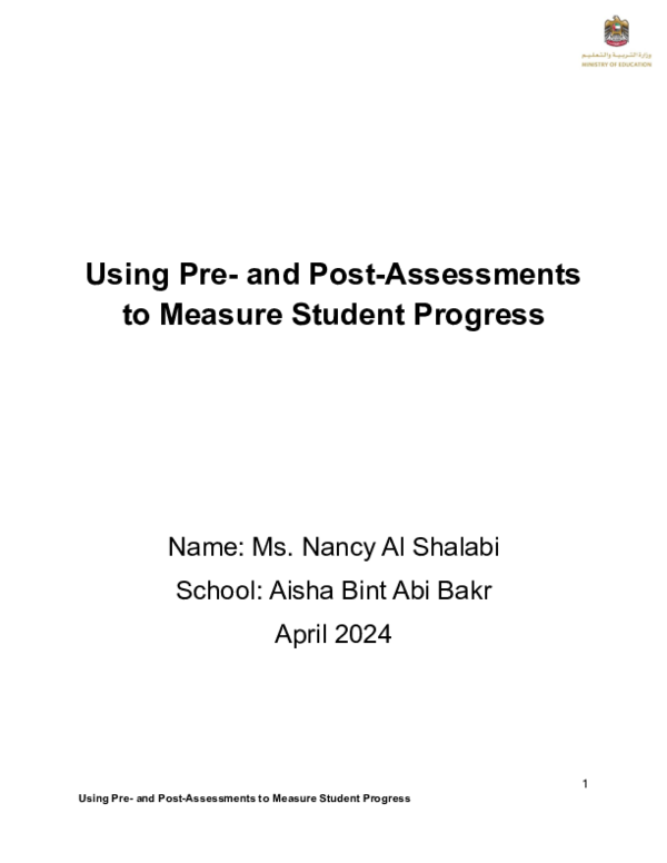 (PDF) Using Pre- and Post-Assessments to Measure Student Progress