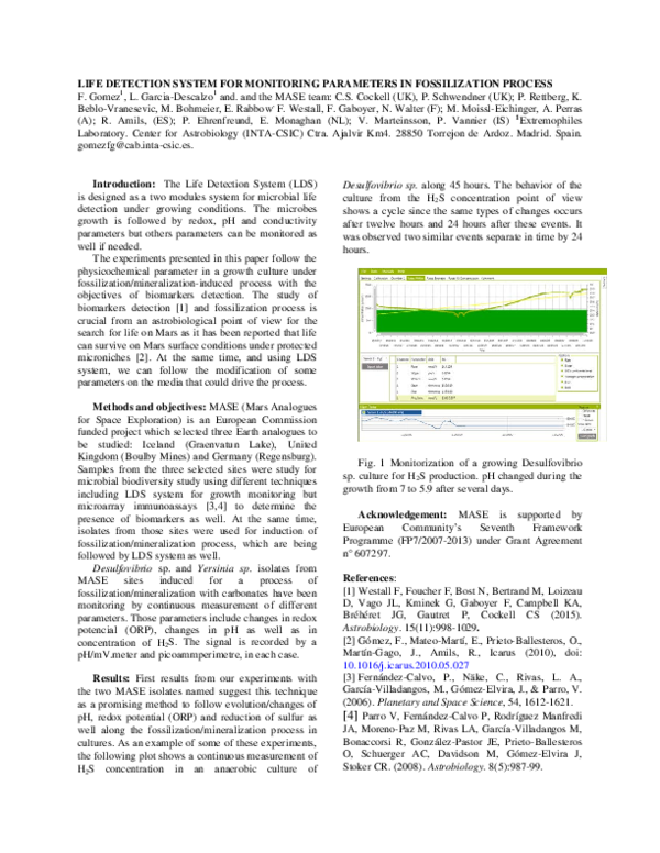 (PDF) Life Detection System for Monitoring Parameters in Fossilization ...