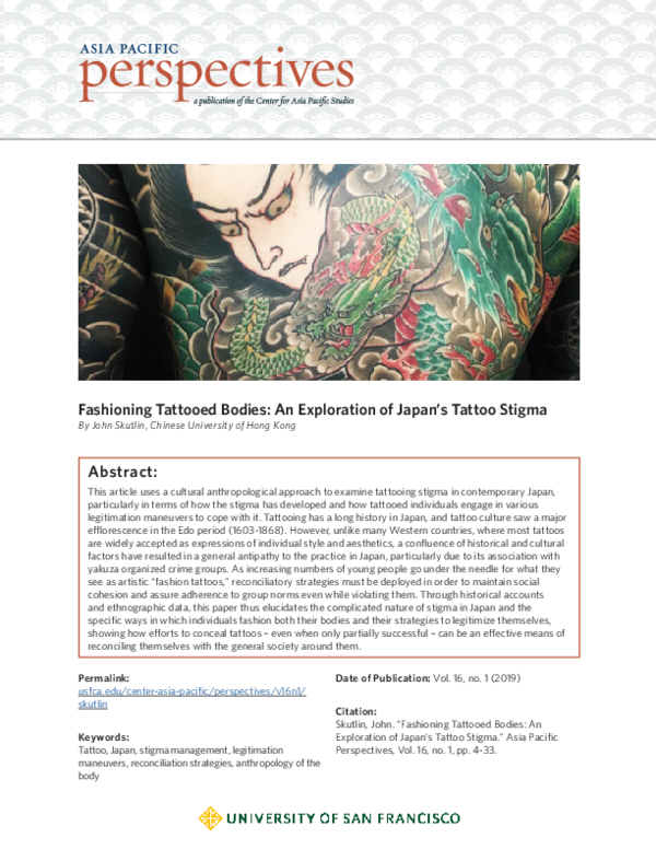 (PDF) Fashioning Tattooed Bodies: An Exploration of Japan's Tattoo Stigma