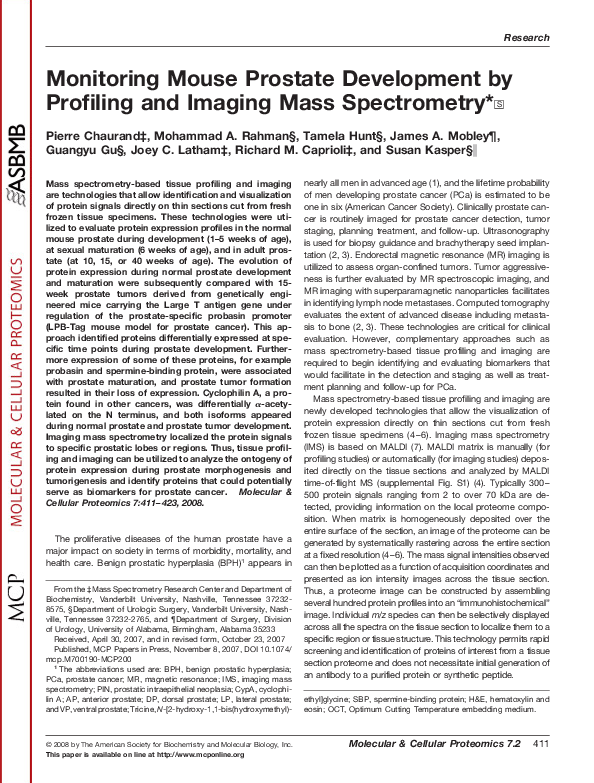 (PDF) Monitoring Mouse Prostate Development by Profiling and Imaging ...
