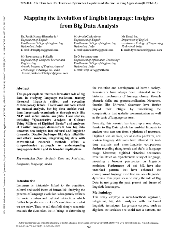 (PDF) Mapping the Evolution of English language: Insights from Big Data ...