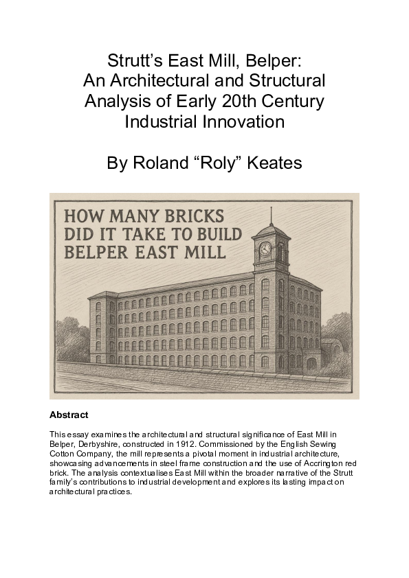 (PDF) Strutt's East Mill, Belper: An Architectural and Structural ...