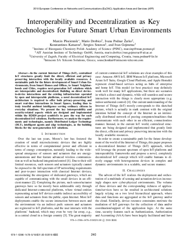 (PDF) Interoperability and Decentralization as Key Technologies for ...