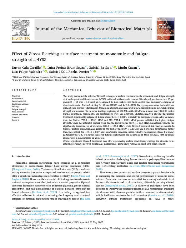 (PDF) Effect of Zircos-E etching as surface treatment on monotonic and ...