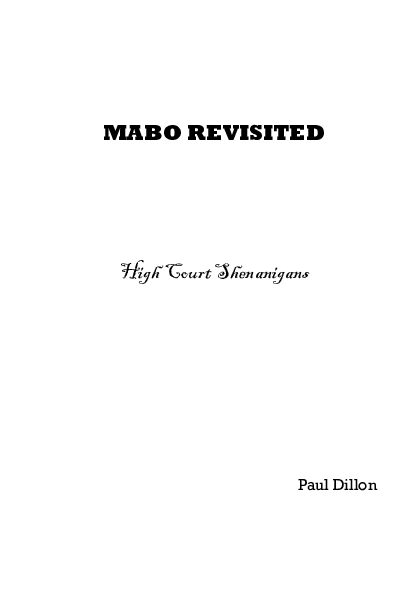(PDF) Mabo Revisited High Court Shenanigans