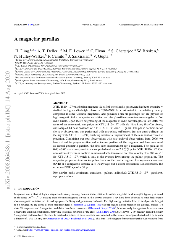 (PDF) A magnetar parallax