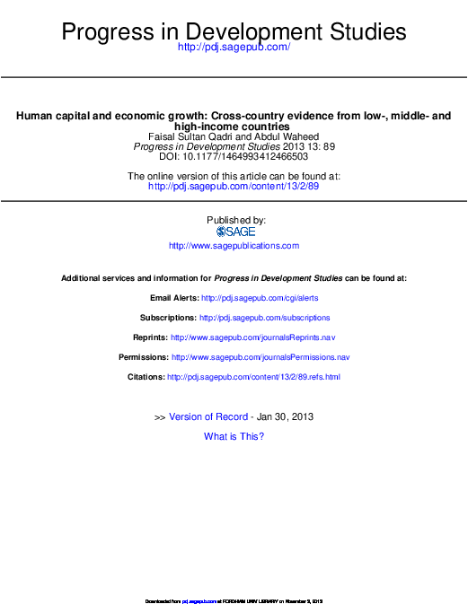 (PDF) Human capital and economic growth: Cross-country evidence from ...
