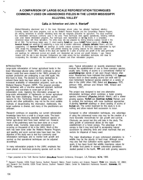 (PDF) A Comparison of Large-Scale Reforestation Techniques Commonly ...
