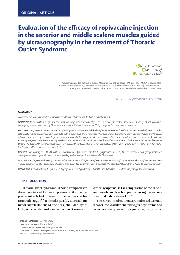 (PDF) Evaluation of the efficacy of ropivacaine injection in the ...