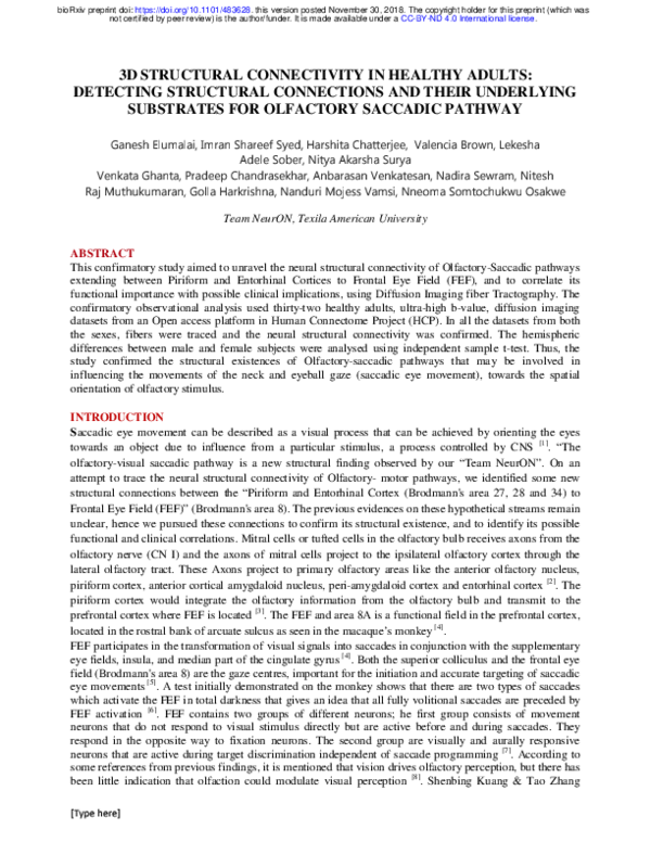 (PDF) 3D Structural Connectivity in Healthy Adults: Detecting Structural Connections and Their ...