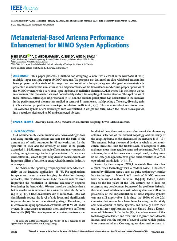 (PDF) Metamaterial-Based Antenna Performance Enhancement for MIMO System Applications