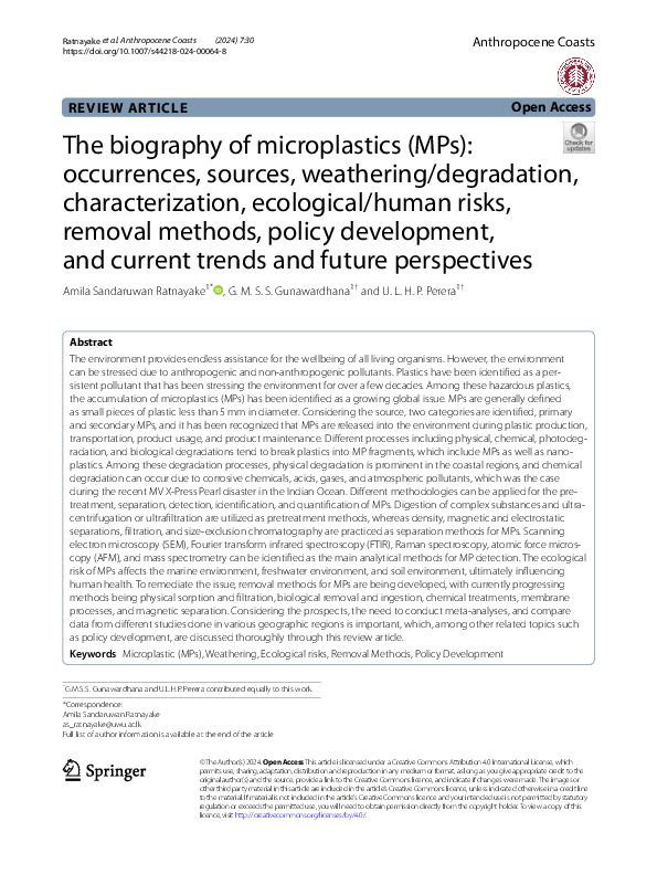(PDF) The biography of microplastics (MPs): occurrences, sources ...